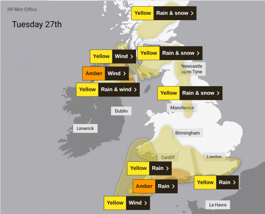 Northern American cold links to UK Storm Chandra on Tuesday