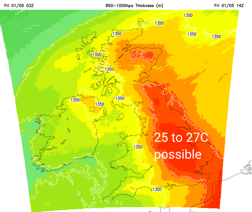 A sizzling Friday with temperatures passing 25C before Bank Holiday ...