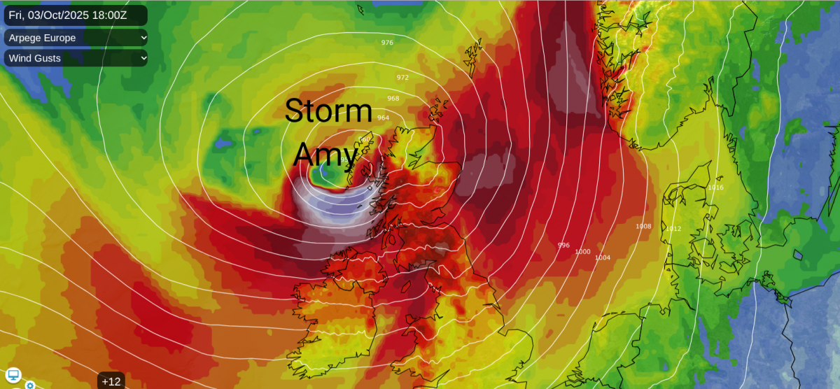 Storm Amy arrives followed by a windy Saturday