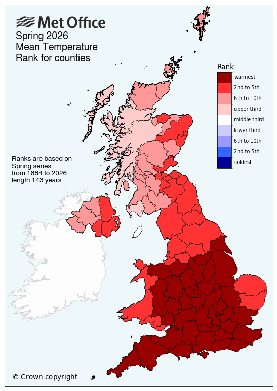 Warmest spring on record for England and Wales boosted by late May heatwave