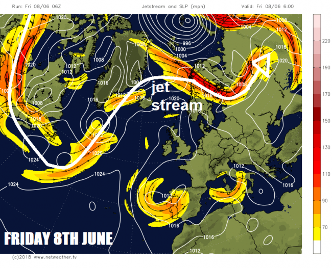 Change In Jet Stream Track Next Week & What This Means For The Rest Of June