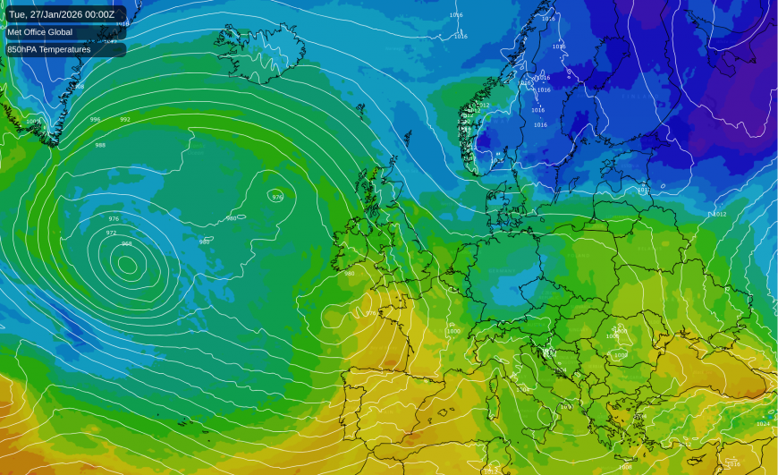 Potential cold easterly foiled by strong Atlantic low pressure
