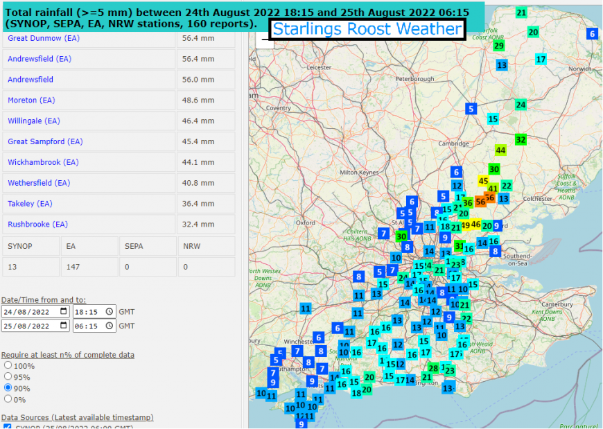 Midweek thunderstorms cause flash flooding but the drought continues