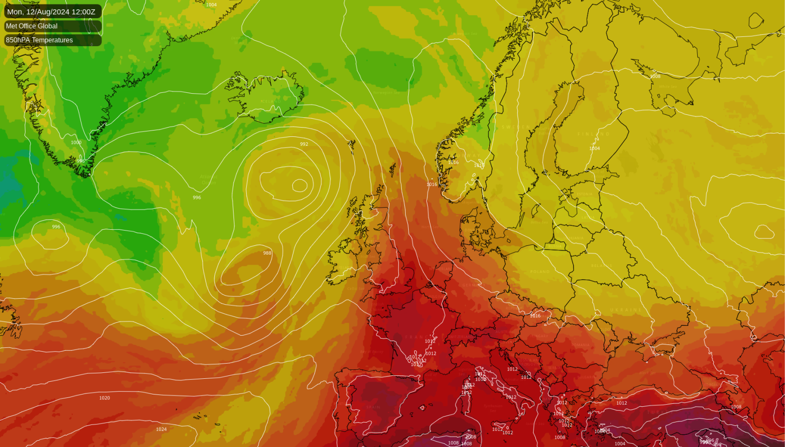 Short-Lived But Intense Hot Spell as Continental Heat Plume Approaches